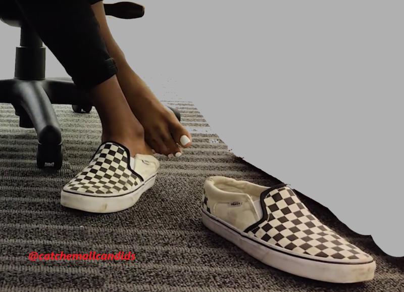 White Toes out of Checkerboard Vans
